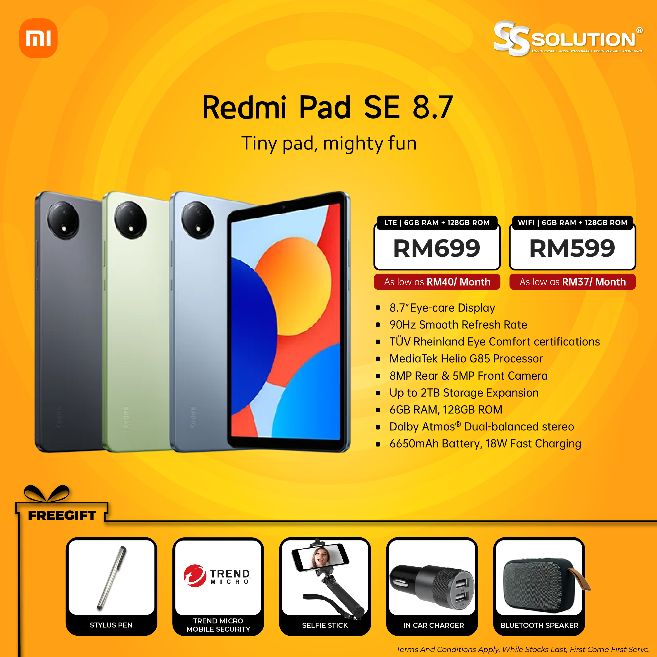 Redmi Pad SE 8.7 (6GB RAM + 128GB ROM) | 8.7″ Eye-care Display ...