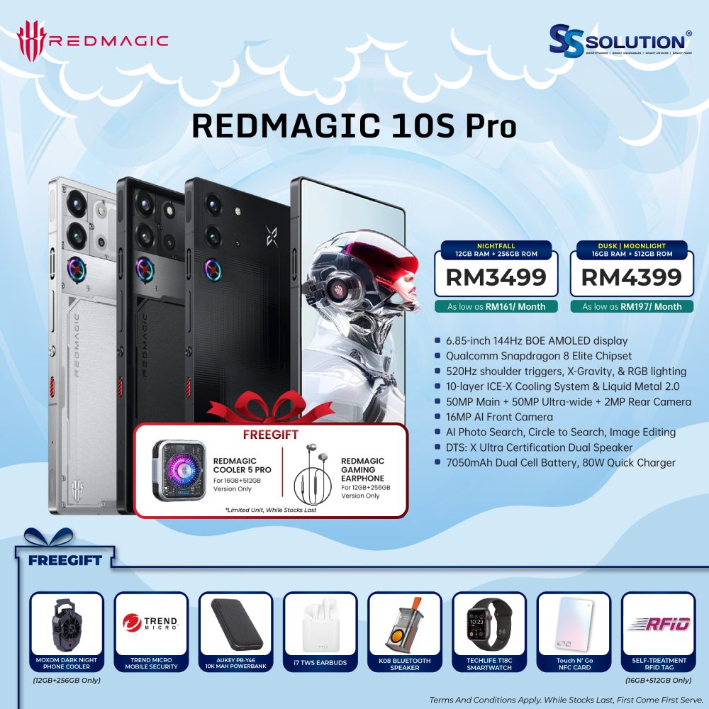 RedMagic 10S Pro (16GB RAM + 512GB ROM) | 6.85-inch 144Hz BOE AMOLED Display | Snapdragon 8 ...